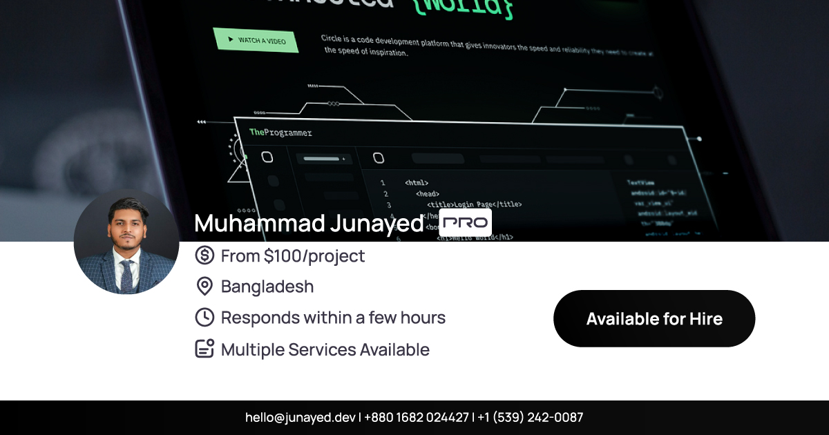 Expert UI Designer & WordPress Developer - Muhammad Junayed